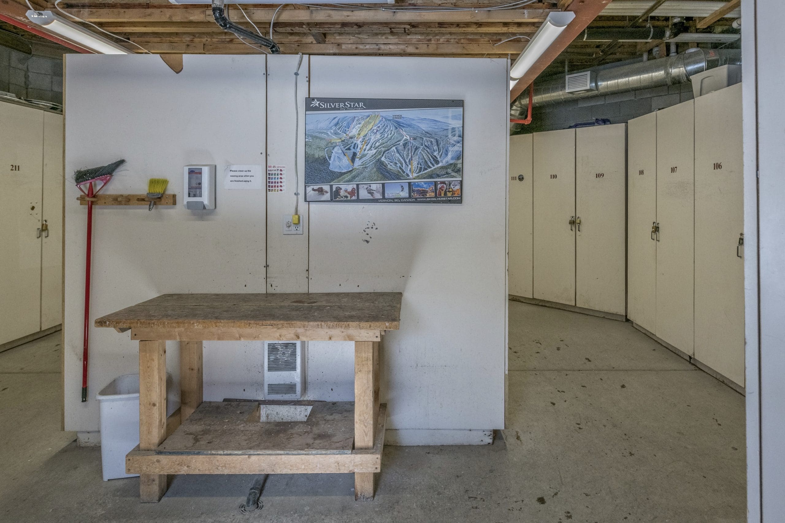 Waxing Bench in Ski Room